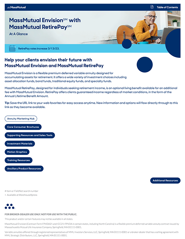 MassMutual Annuities Marketing Highlights